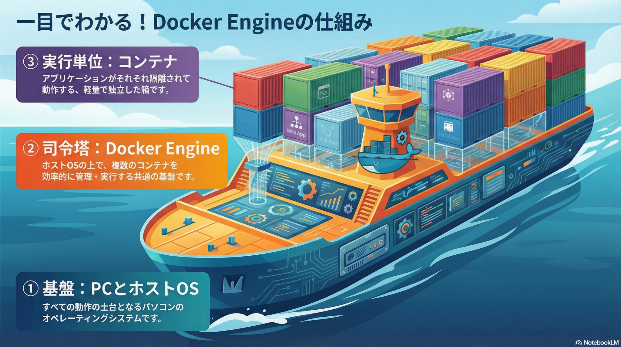 Dockerとは？初心者が最初に知るべき基礎とインストール手順をまとめてみた | のんびりぱんちょ